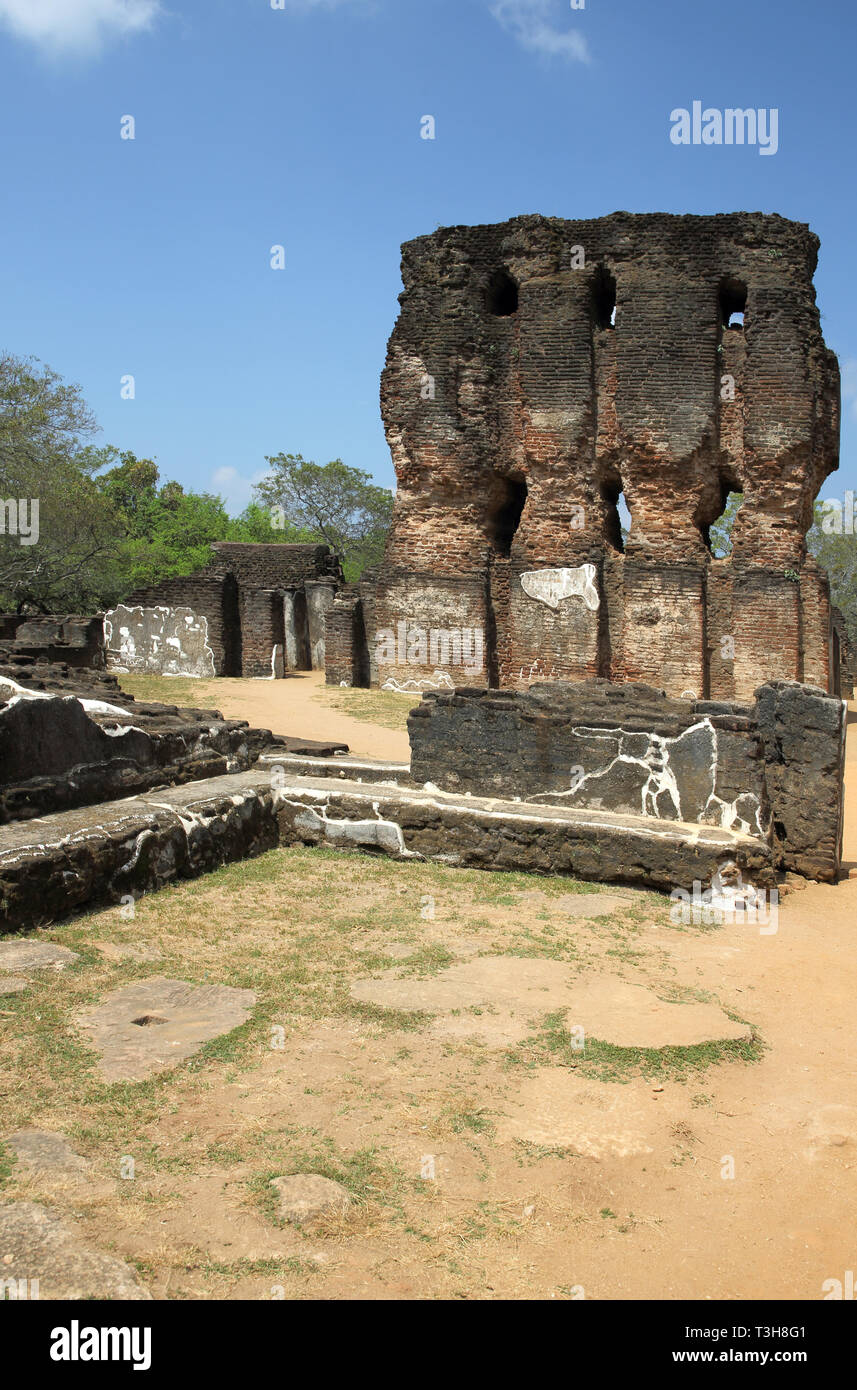the ruins of the royal palace of king parakrambahu in polonnaruwa ...