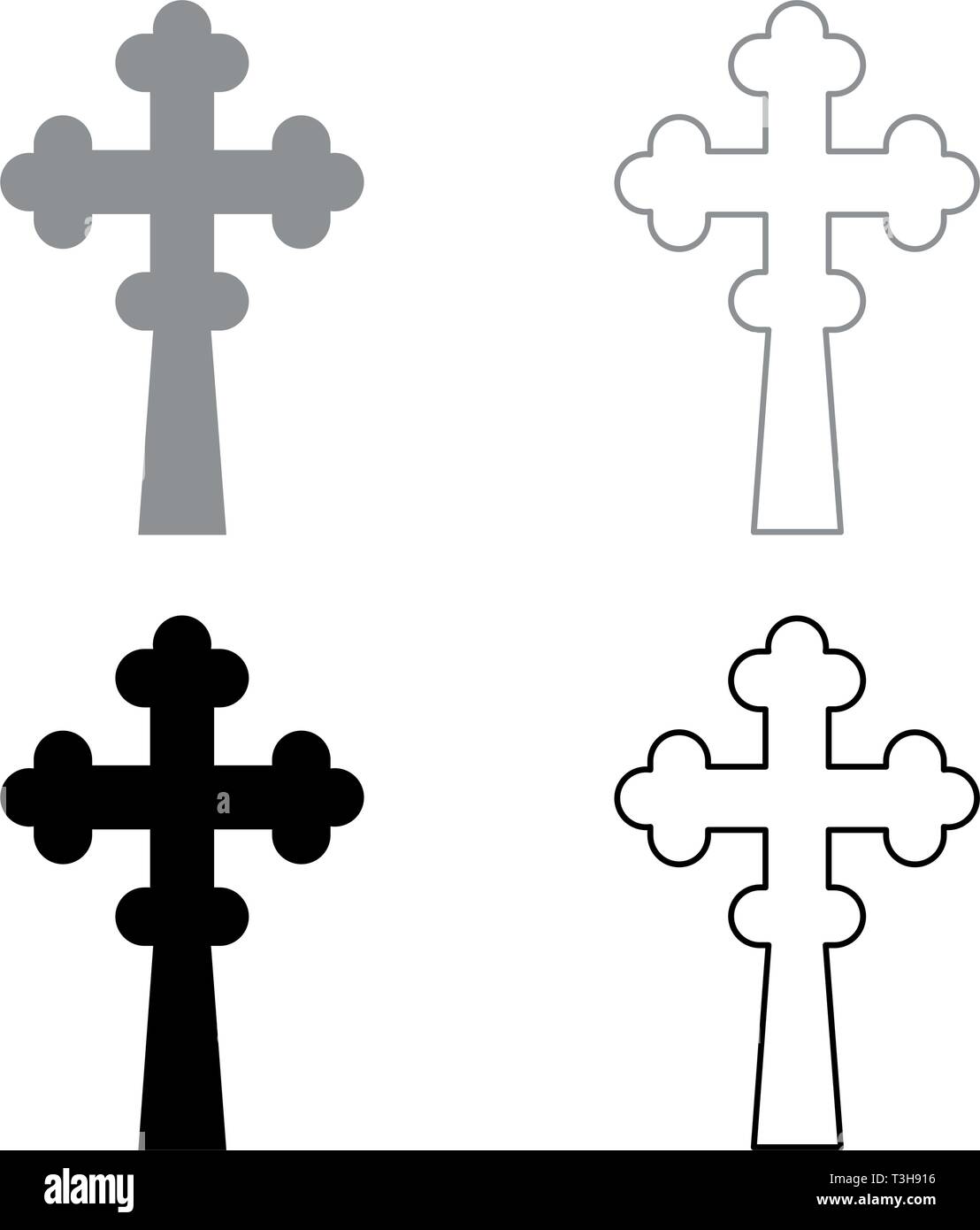 Cross trefoil shamrock on church cupola domical with cut Cross monogram ...