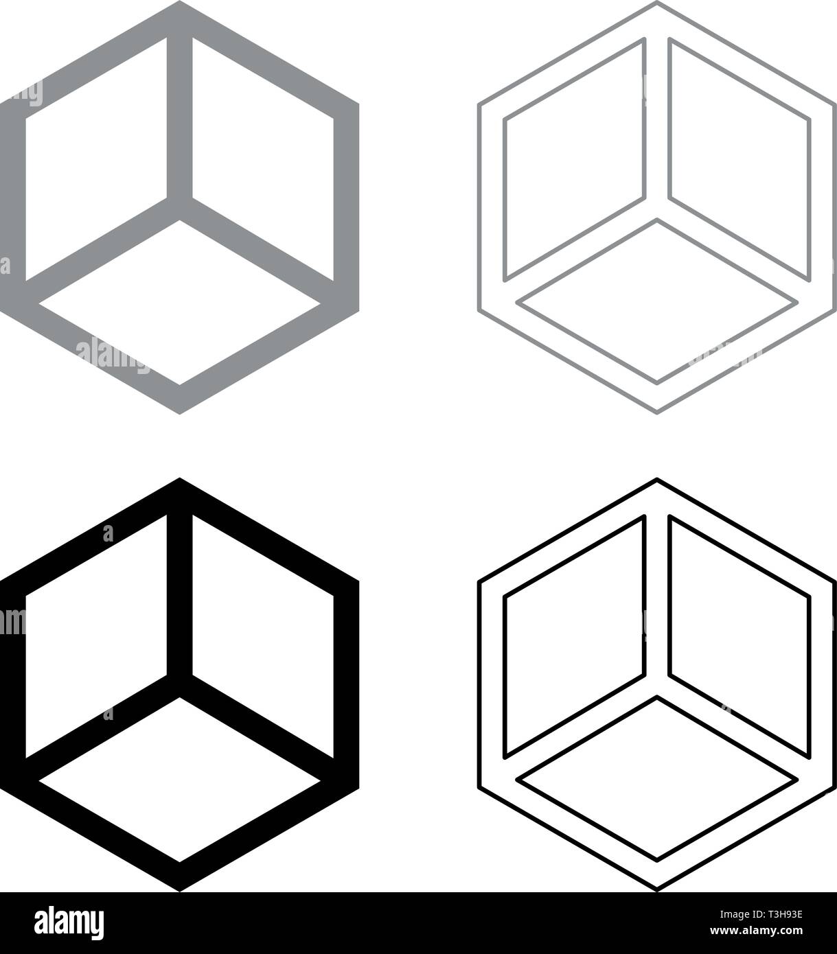 Hexagon 3d Outline