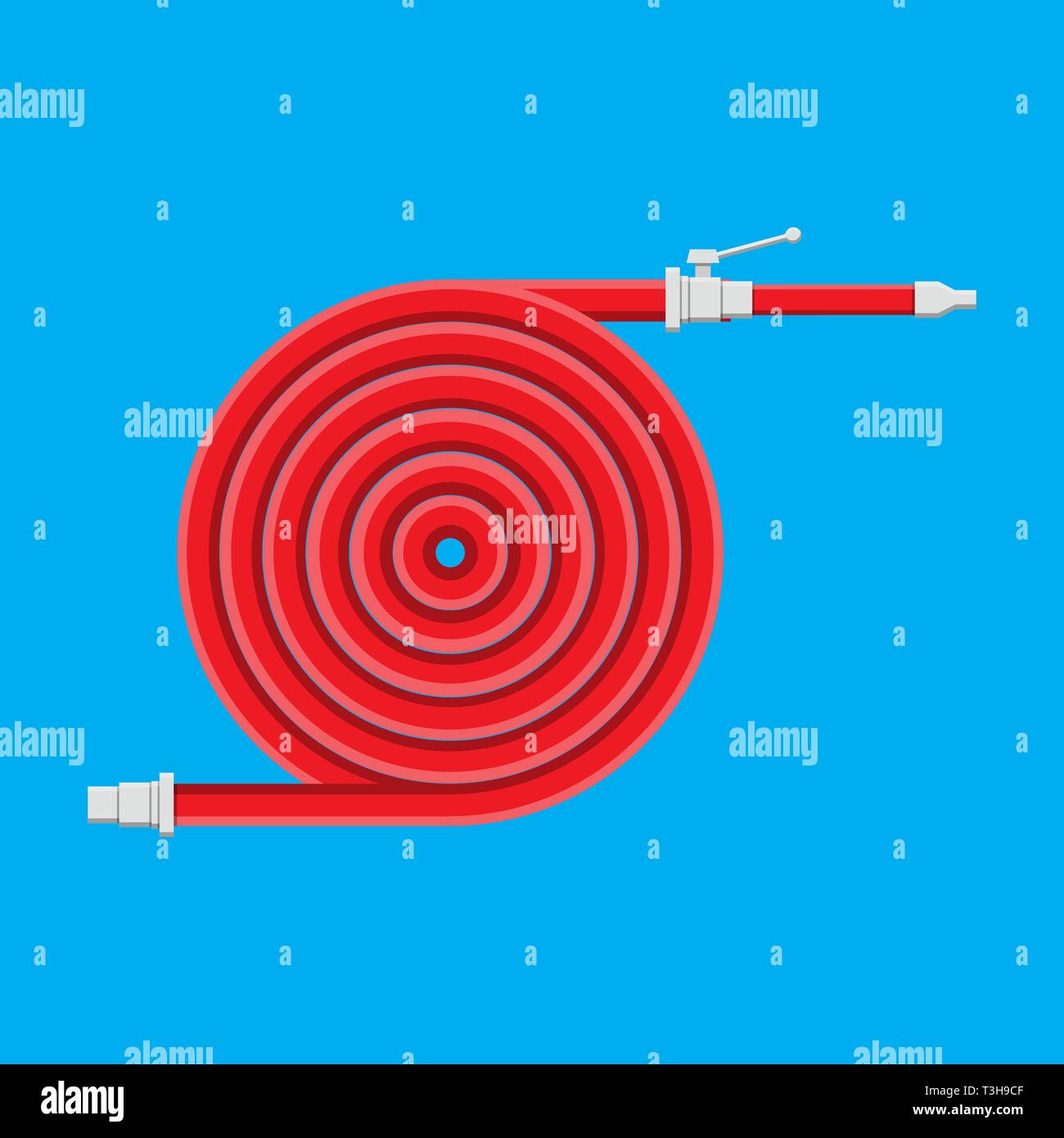 Water hose to extinguish the fire. Fire equipment. Vector illustration ...