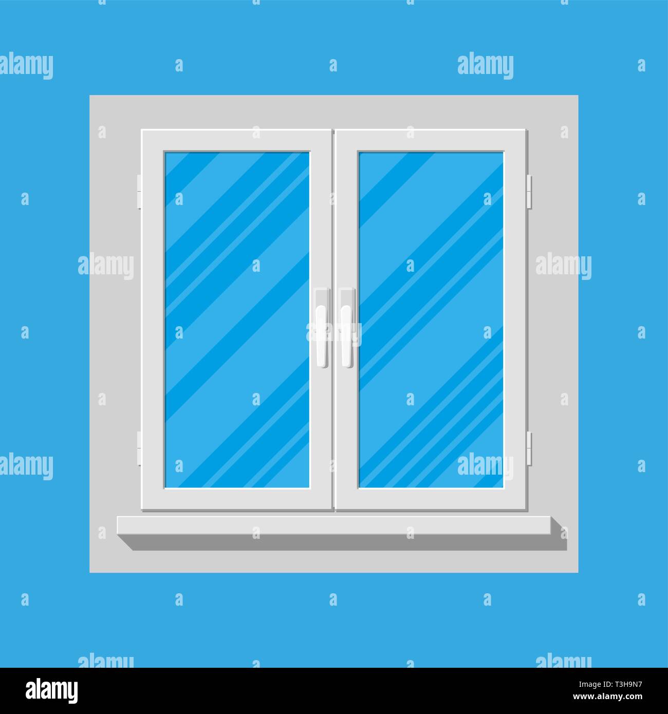 Plastic modern window. Vector illustration in flat style Stock Vector ...