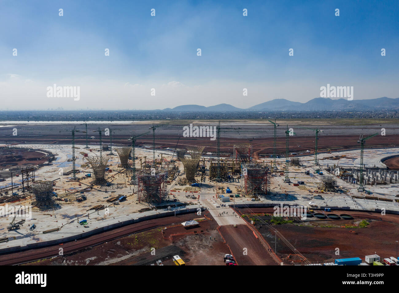 An aerial view of the first terminal of the New International Airport ...