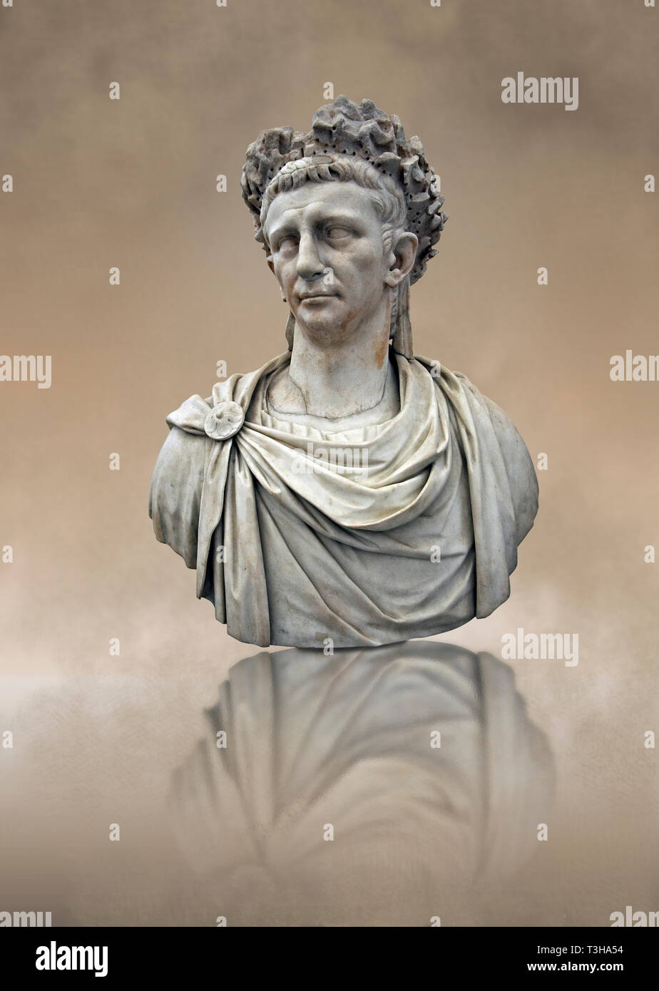 Roman marble sculpture bust of Emperor Claudius 41-54 AD, inv 6068 ...