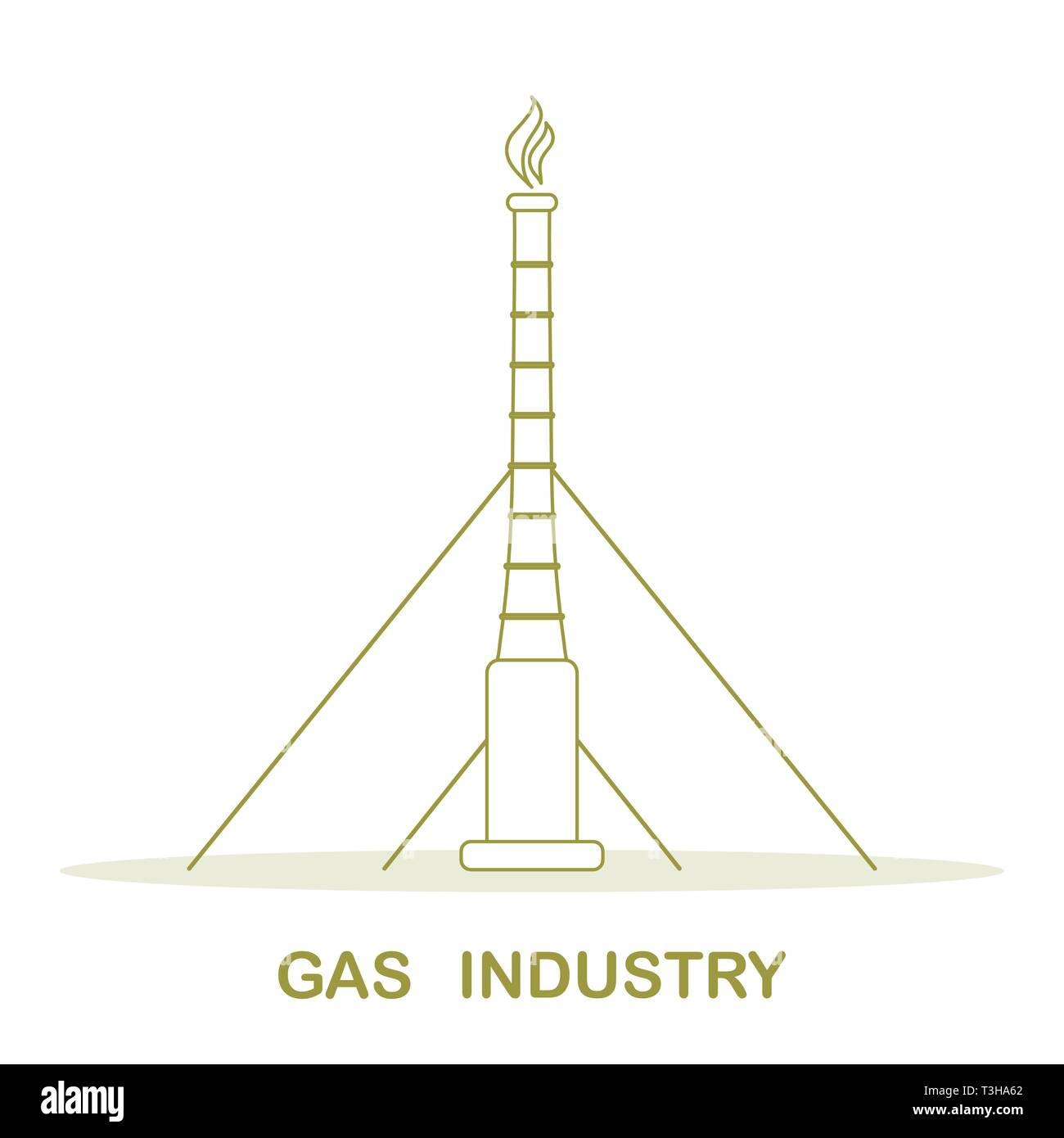 Vector illustration with equipment for gas production. Gas industry ...