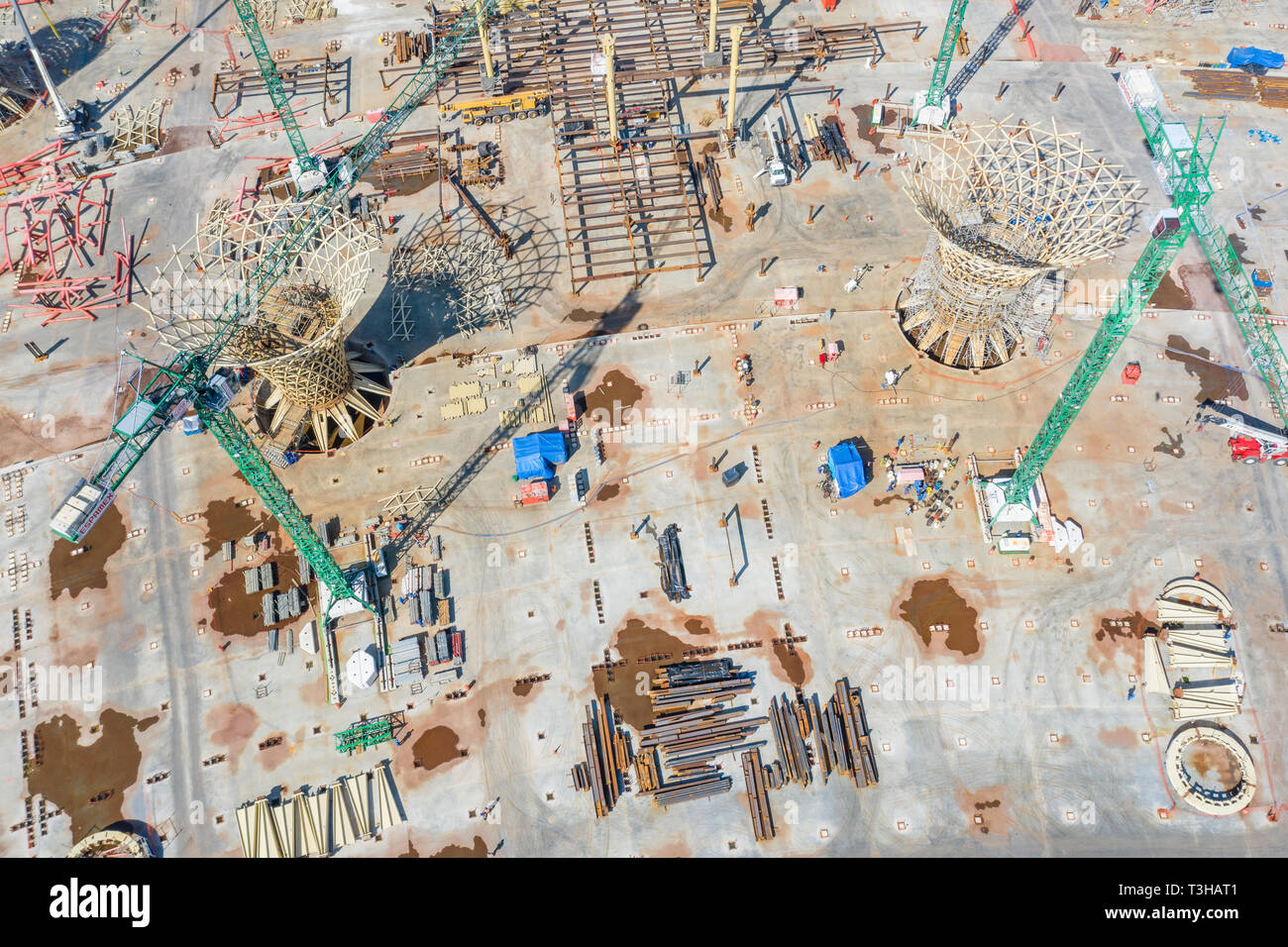An aerial view of the first terminal of the New International Airport ...