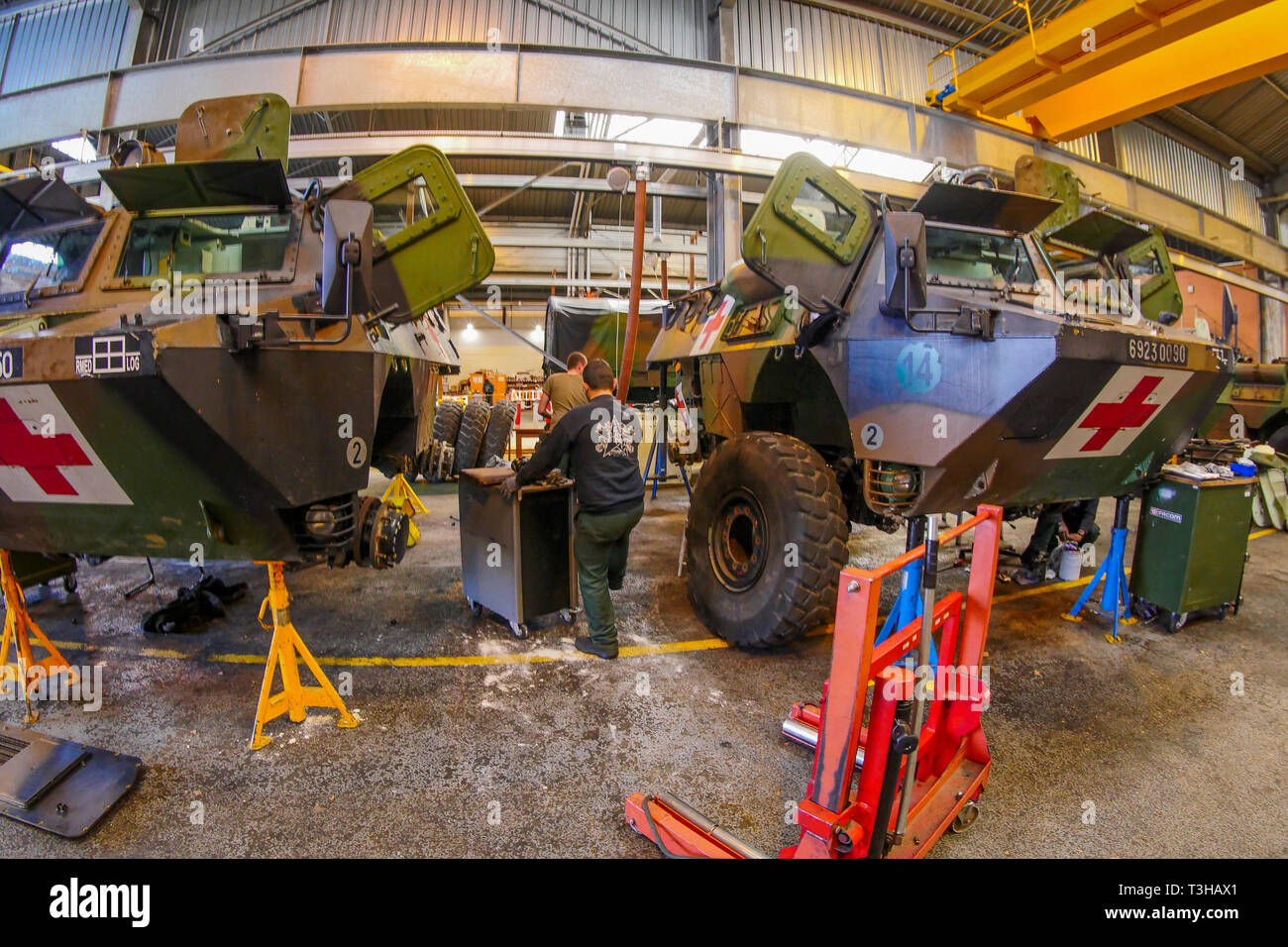 Military mechanical workshop, 7th RMAT, Lyon, France Stock Photo - Alamy