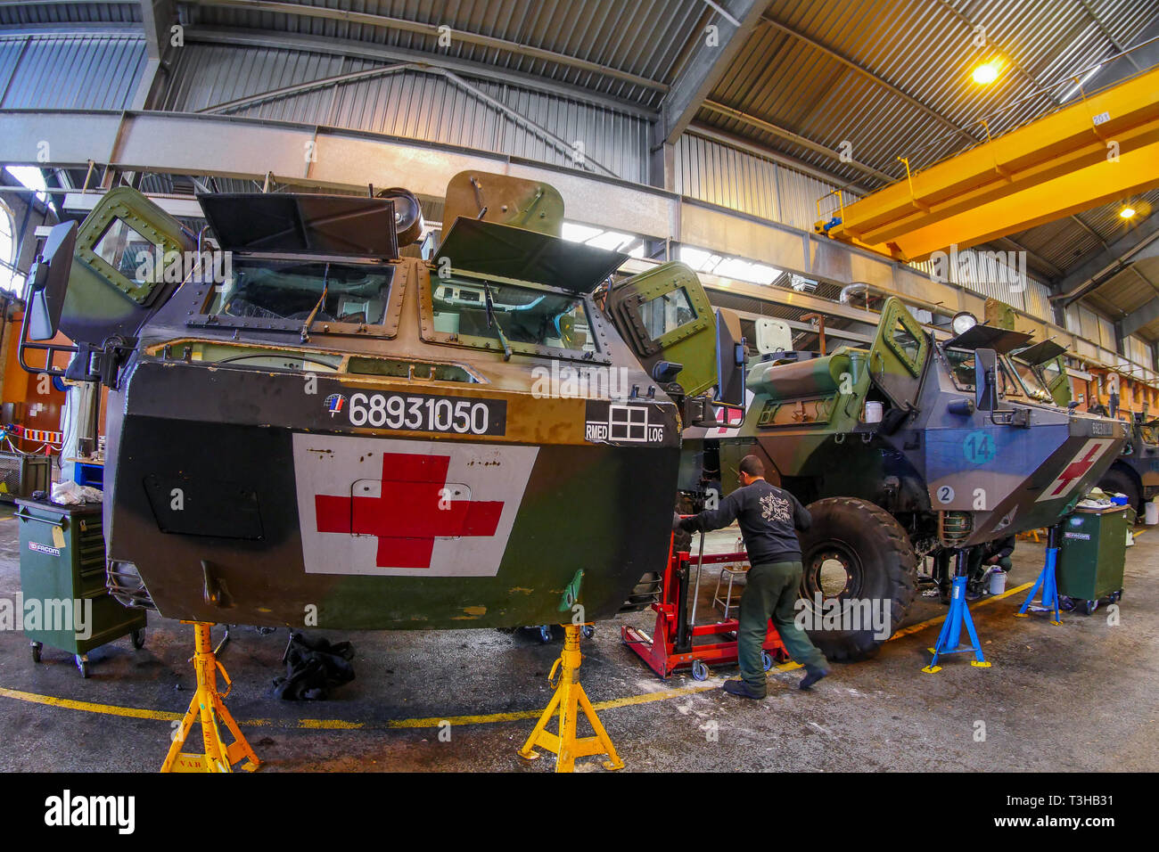 Military mechanical workshop, 7th RMAT, Lyon, France Stock Photo - Alamy