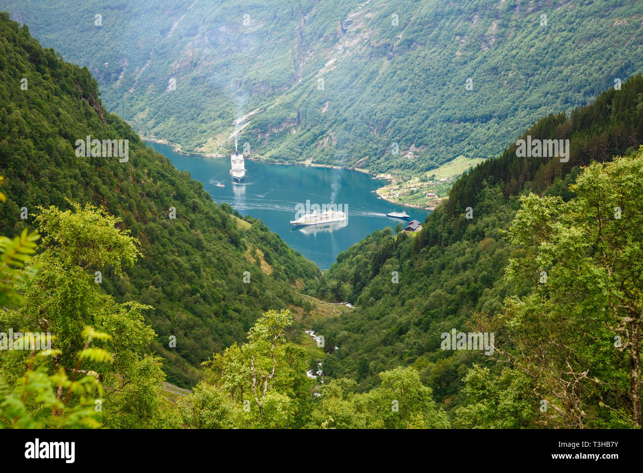 Geiranger, the most beautiful fjord in the world, Norway. UNESCO world ...