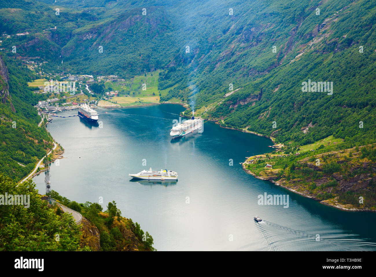 Geiranger, the most beautiful fjord in the world, Norway. UNESCO world ...