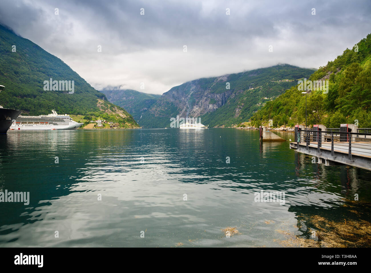 Geiranger, the most beautiful fjord in the world, Norway. UNESCO world ...