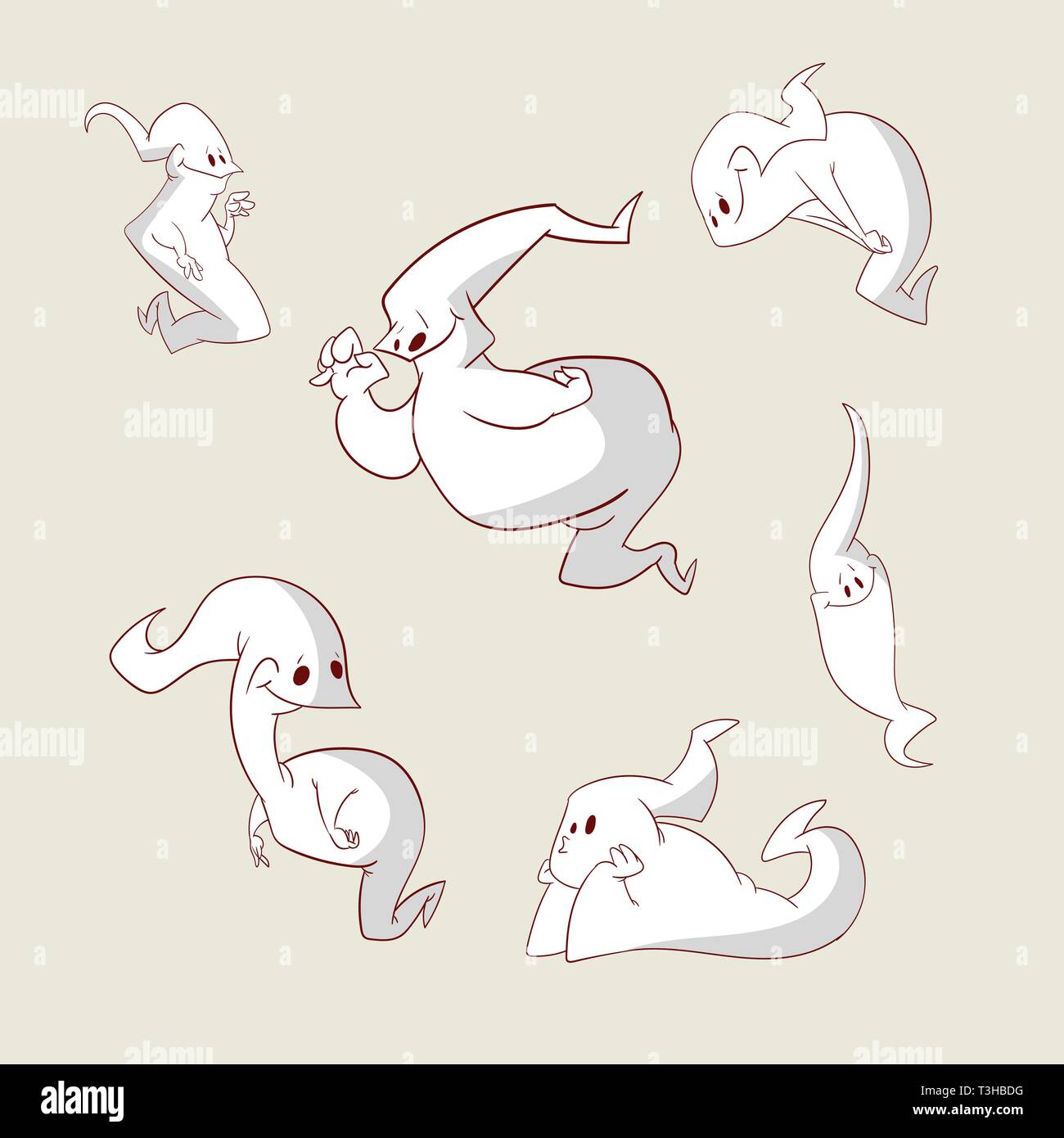 Cheerful white ghost face Stock Vector Images - Alamy