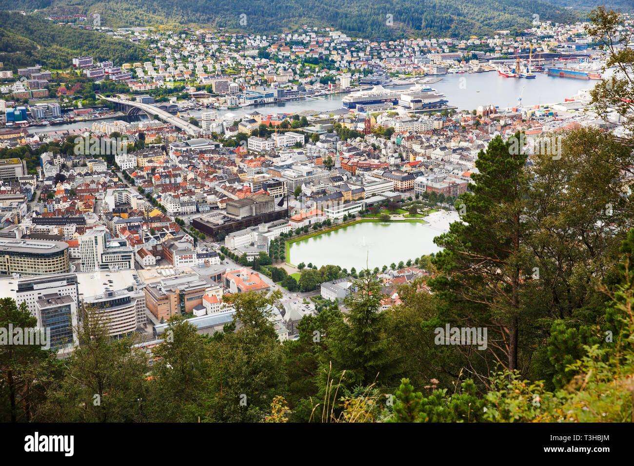 Top view bergen city hi-res stock photography and images - Alamy