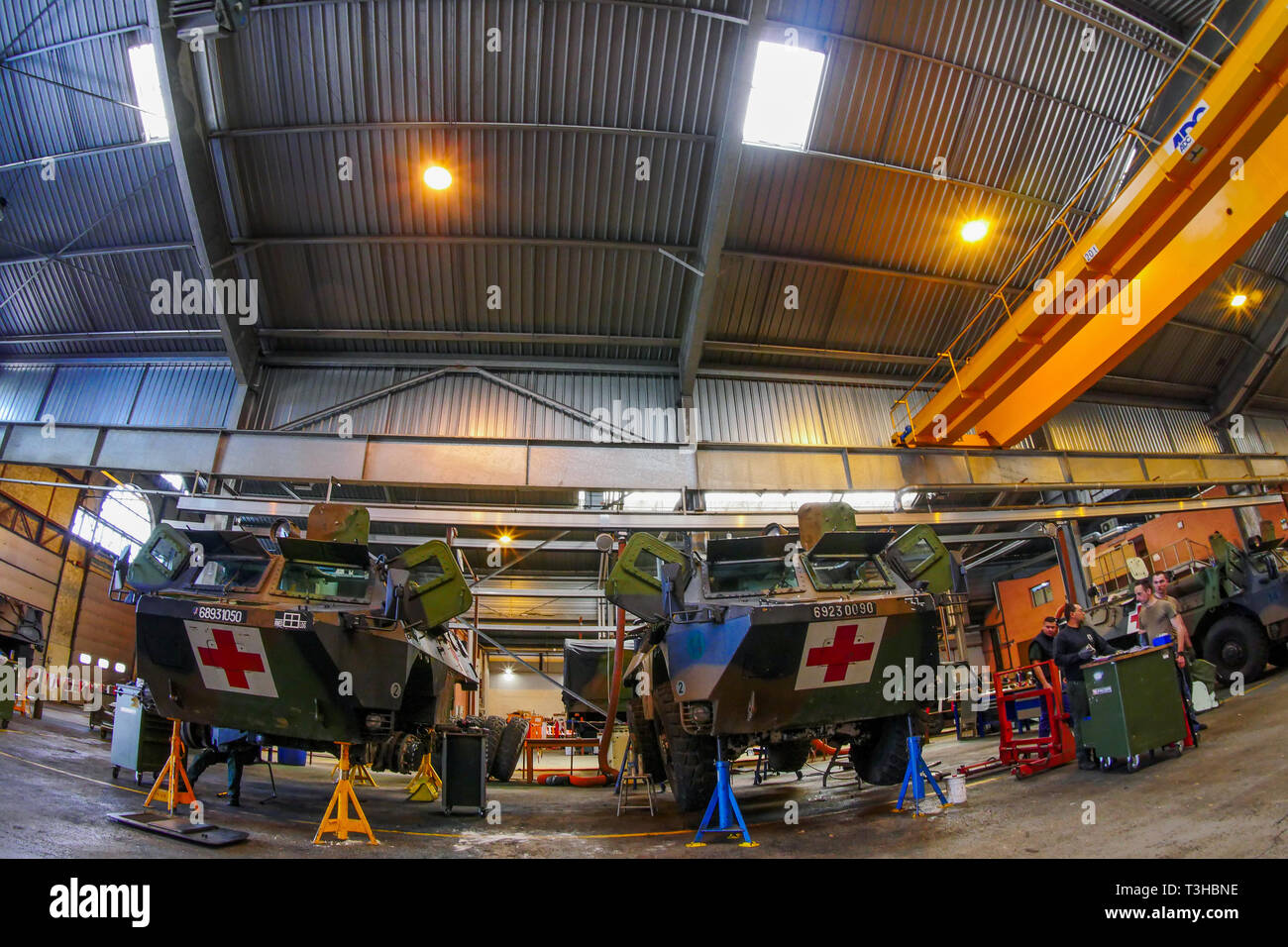 Military mechanical workshop, 7th RMAT, Lyon, France Stock Photo - Alamy