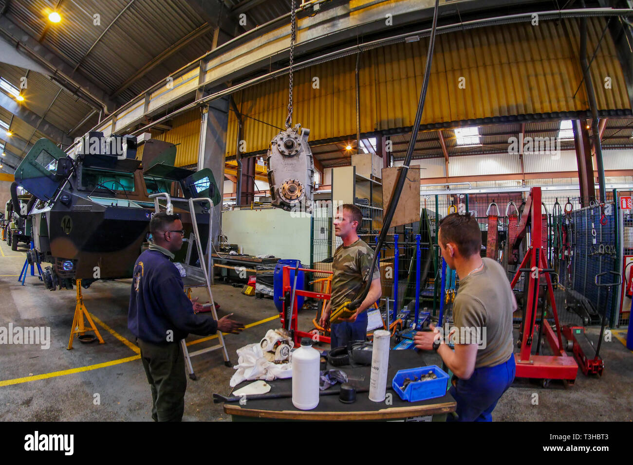 Military mechanical workshop, 7th RMAT, Lyon, France Stock Photo - Alamy