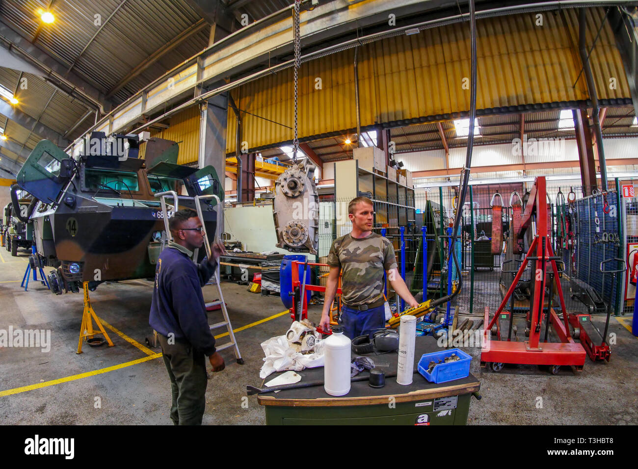 Military mechanical workshop, 7th RMAT, Lyon, France Stock Photo - Alamy