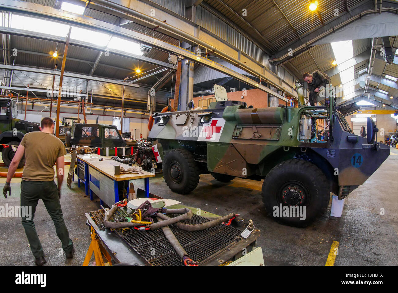 Military mechanical workshop, 7th RMAT, Lyon, France Stock Photo - Alamy