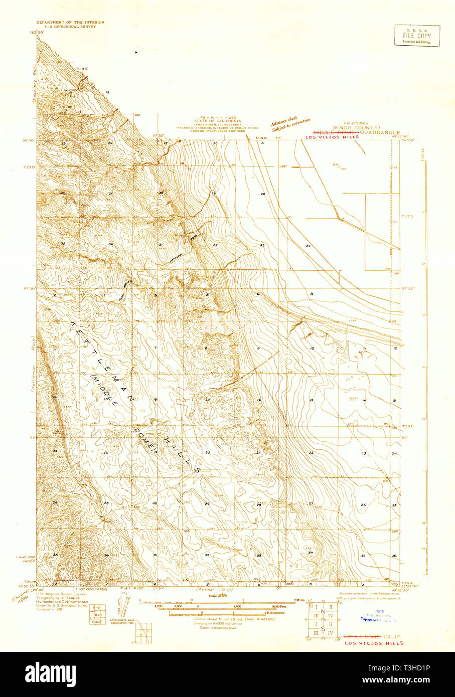 1930 map of california hi-res stock photography and images - Alamy