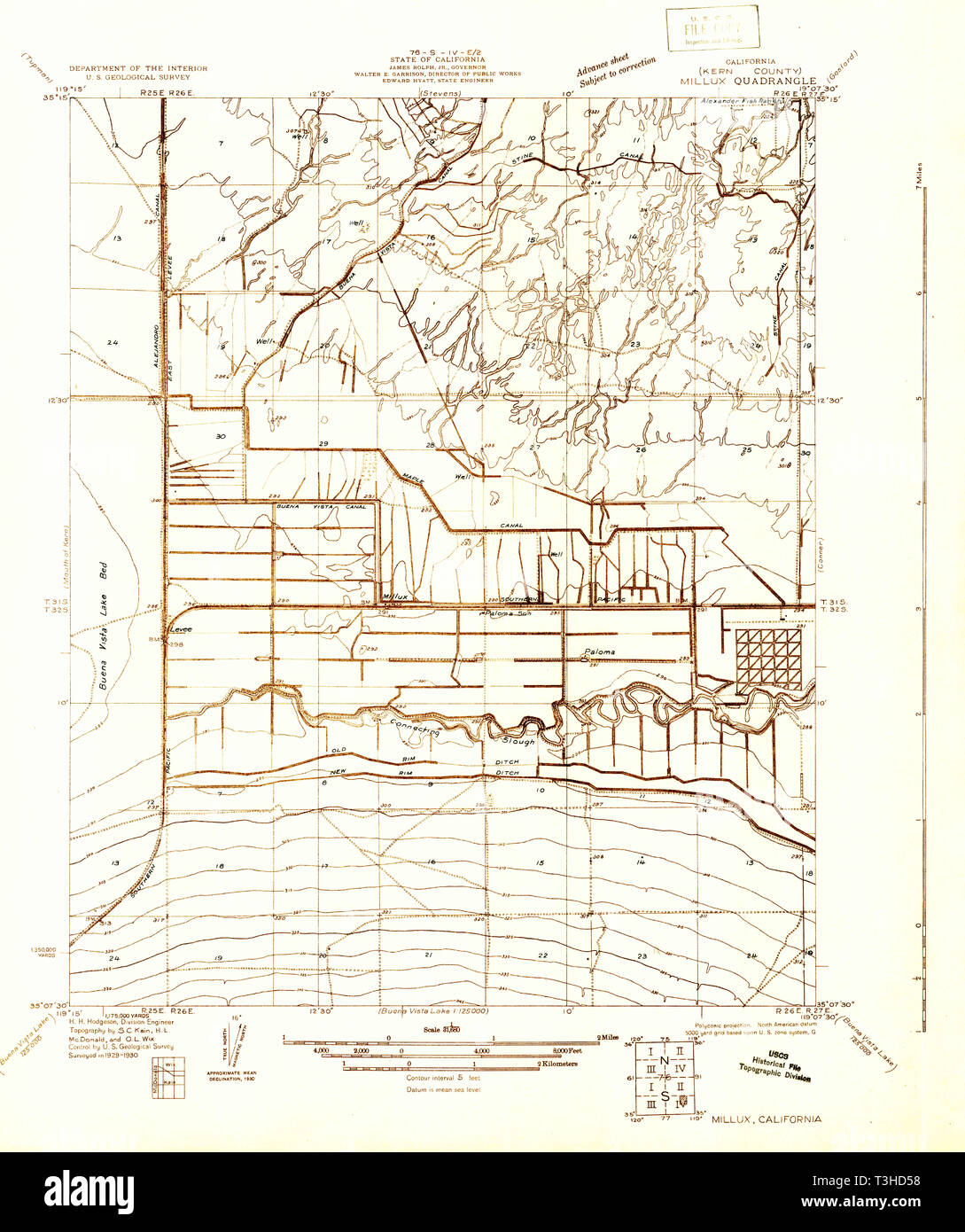 1930 map of california hi-res stock photography and images - Alamy