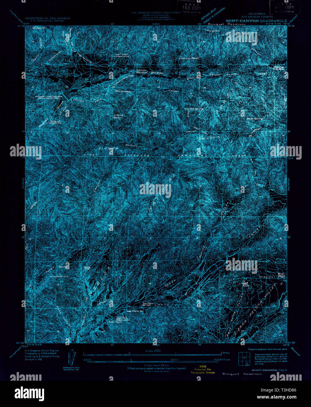 USGS TOPO Map California CA Mint Canyon 288582 1932 24000 Inverted ...