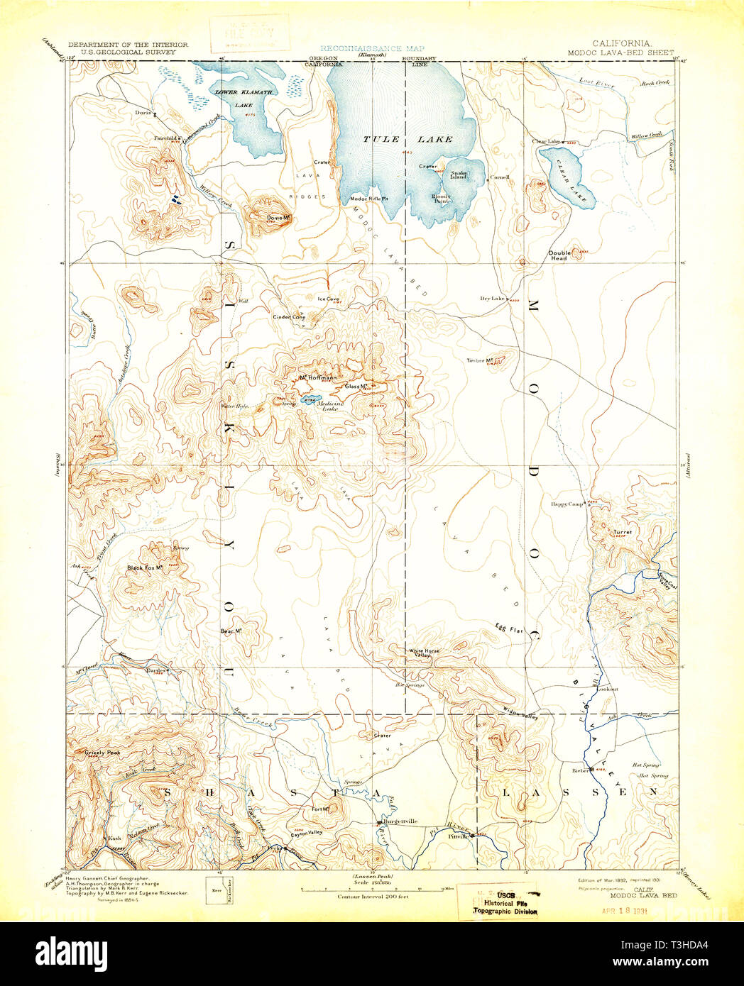 Modoc map hi-res stock photography and images - Alamy