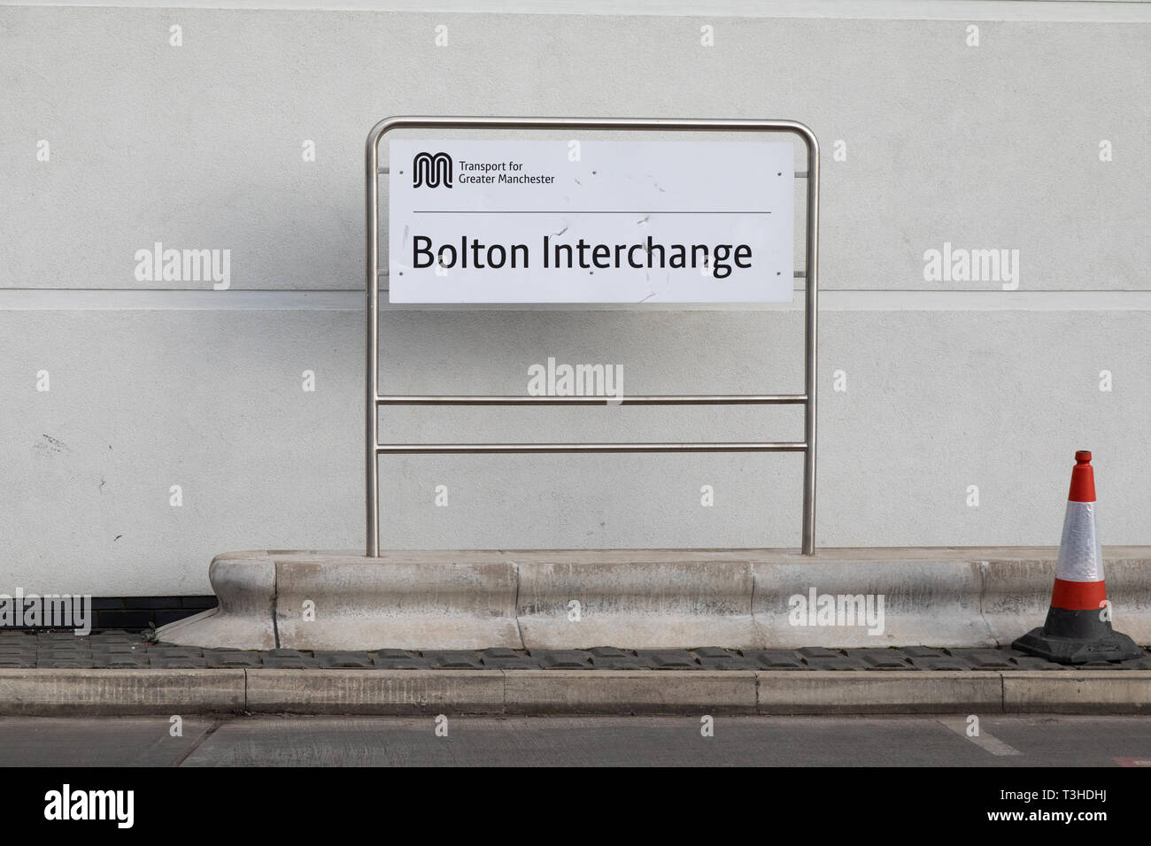 The Bolton Interchange Station sign in Bolton, Greater Manchester Stock ...
