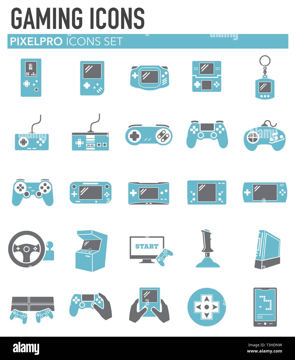 Gaming icons set on white background for graphic and web design. Simple ...