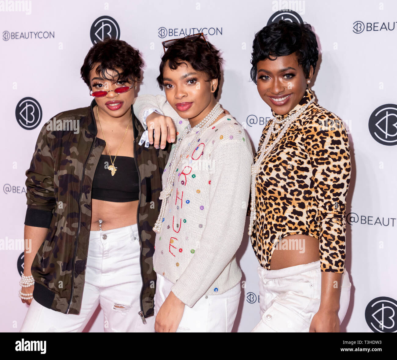 New York, NY, USA - April 7, 2019: Izzy Odigie (C) and Trybe Dance Co ...