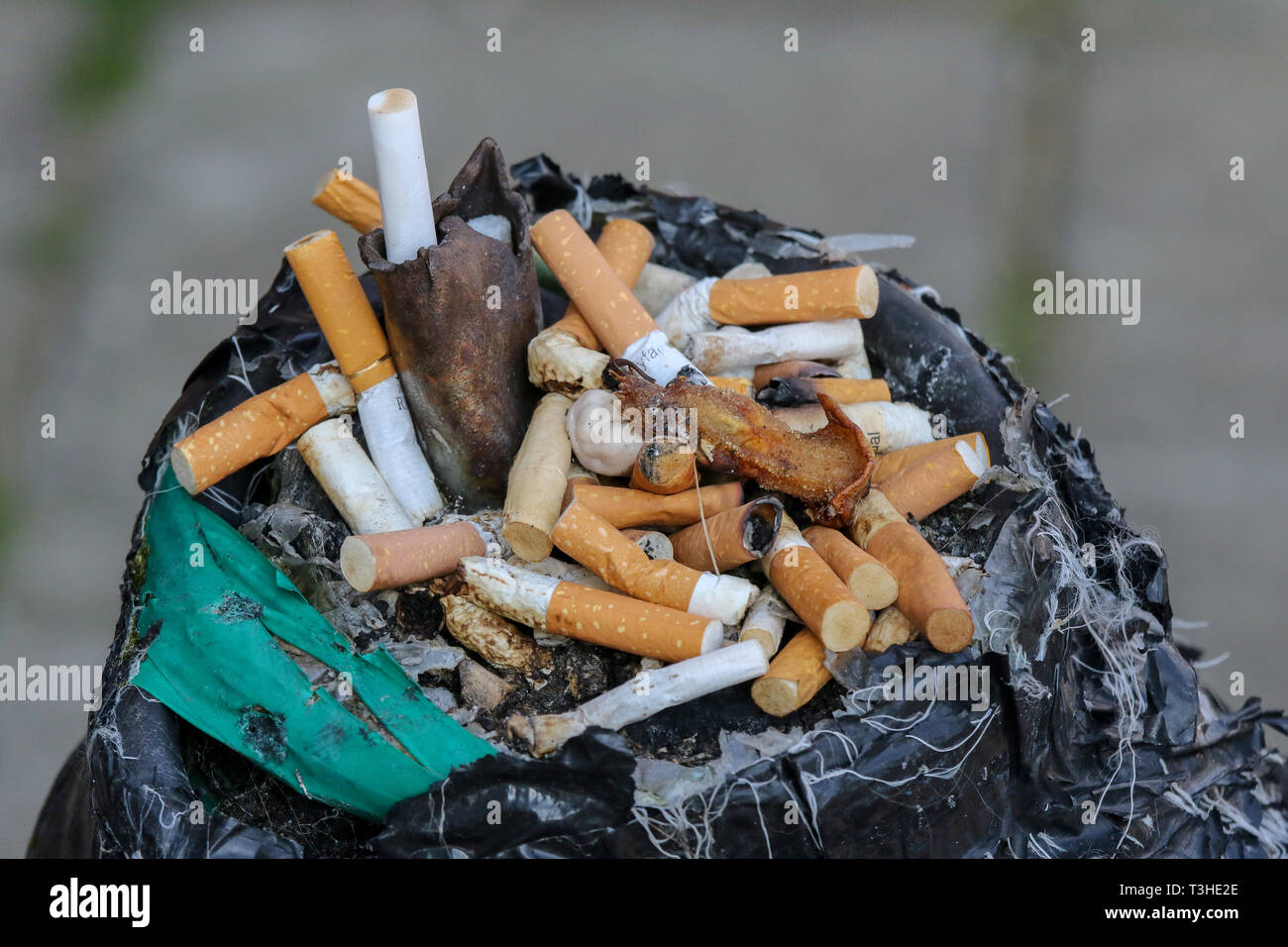 Pile used cigarette butts hi-res stock photography and images - Alamy