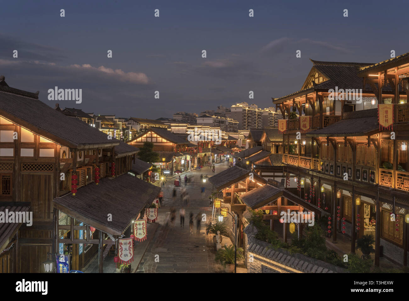 Night view of Ancient town Stock Photo - Alamy