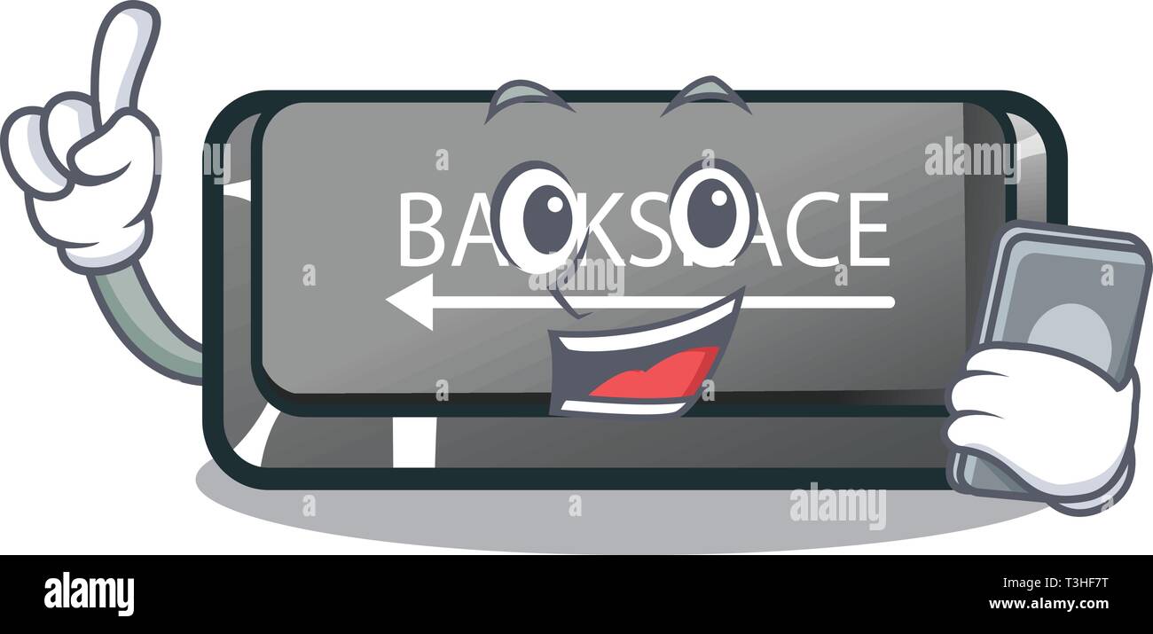 With phone button backspace isolated in the mascot Stock Vector Image ...