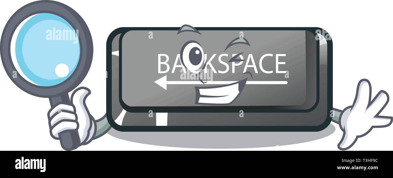 Detective button backspace in the shape cartoon Stock Vector Image ...