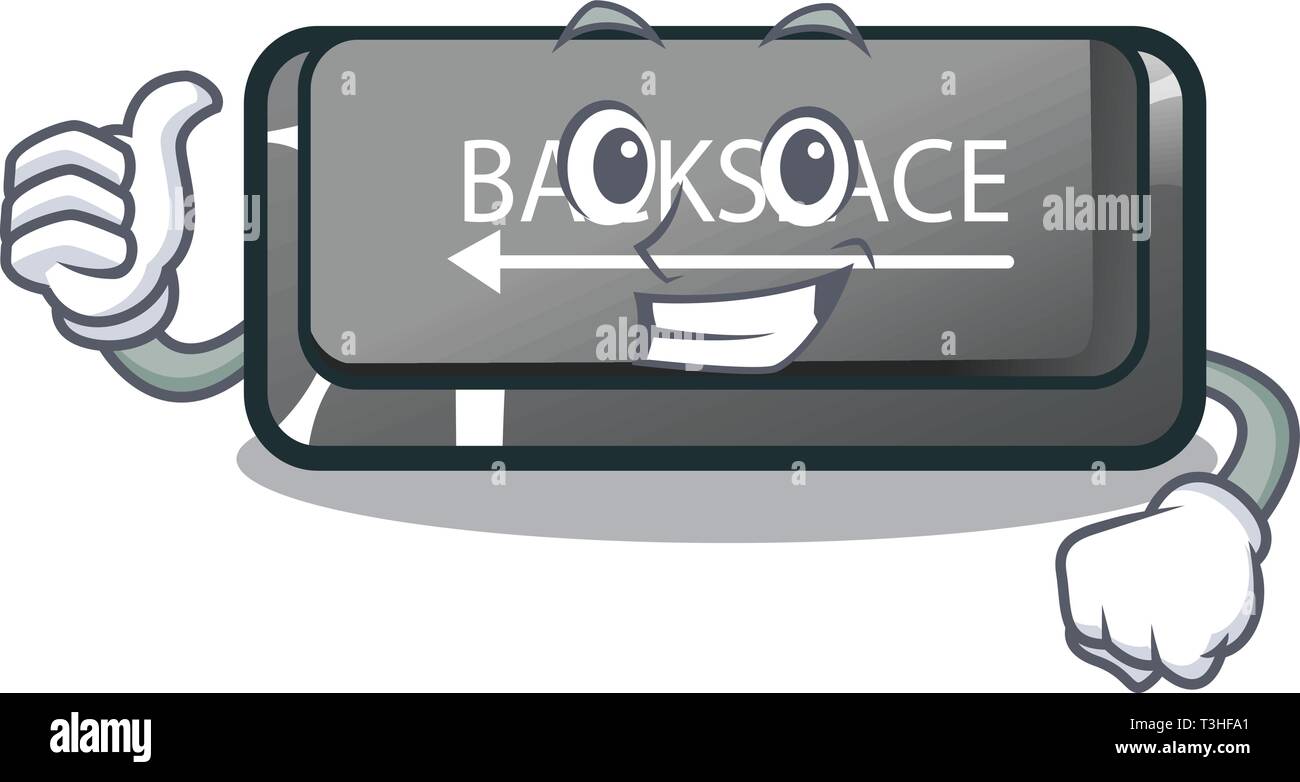 Thumbs up button backspace in the shape cartoon Stock Vector Image ...