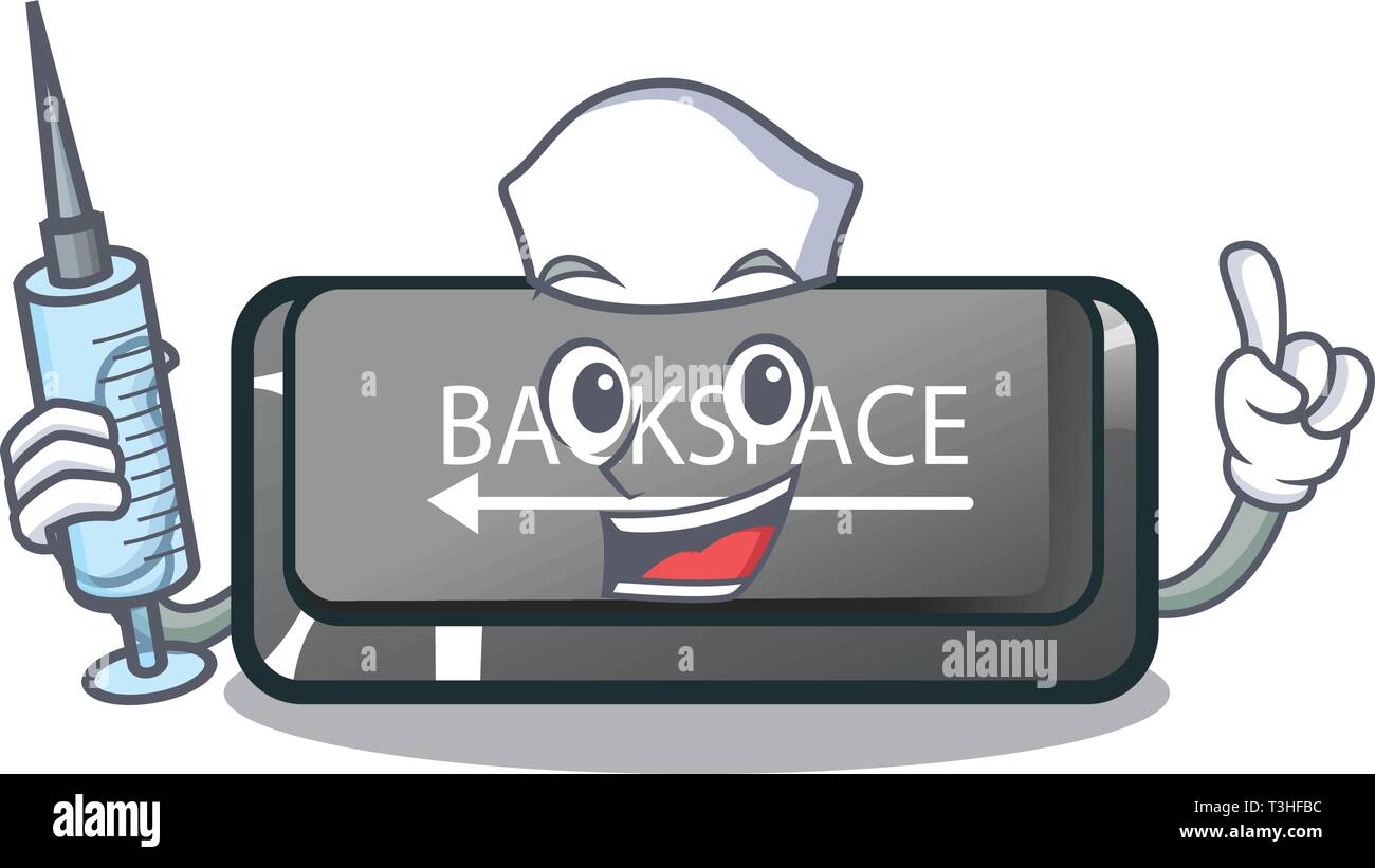 Nurse button backspace in the shape cartoon Stock Vector Image & Art ...