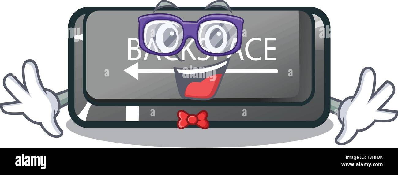 Geek button backspace in the shape cartoon Stock Vector Image & Art - Alamy