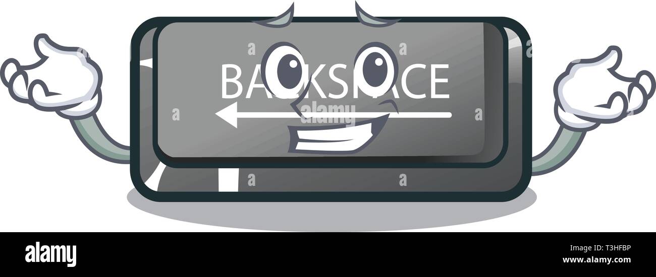 Grinning button backspace in the shape cartoon Stock Vector Image & Art ...