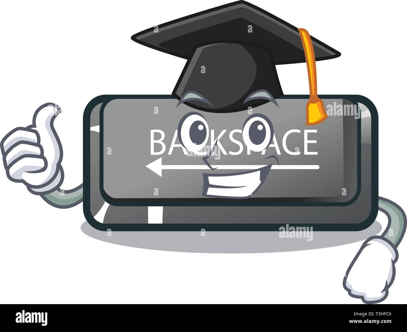 Graduation button backspace in the shape cartoon Stock Vector Image ...