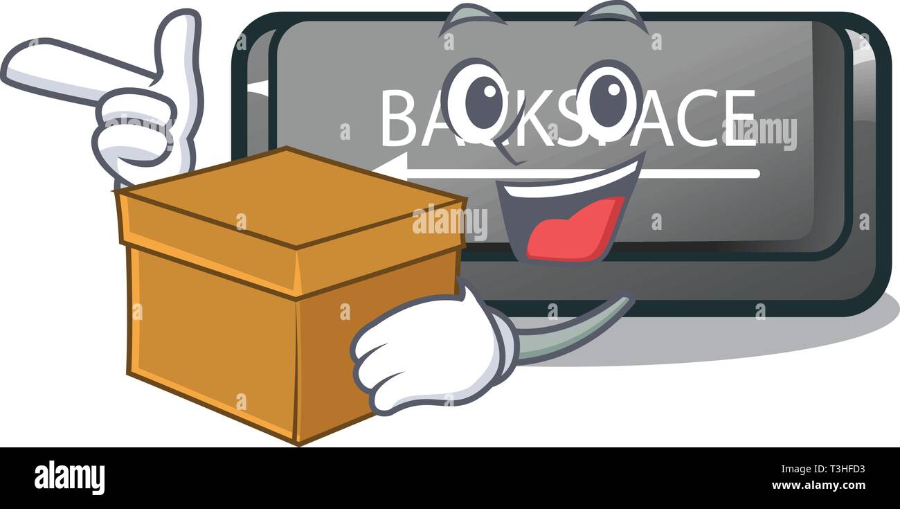 With box button backspace in the shape cartoon Stock Vector Image & Art ...