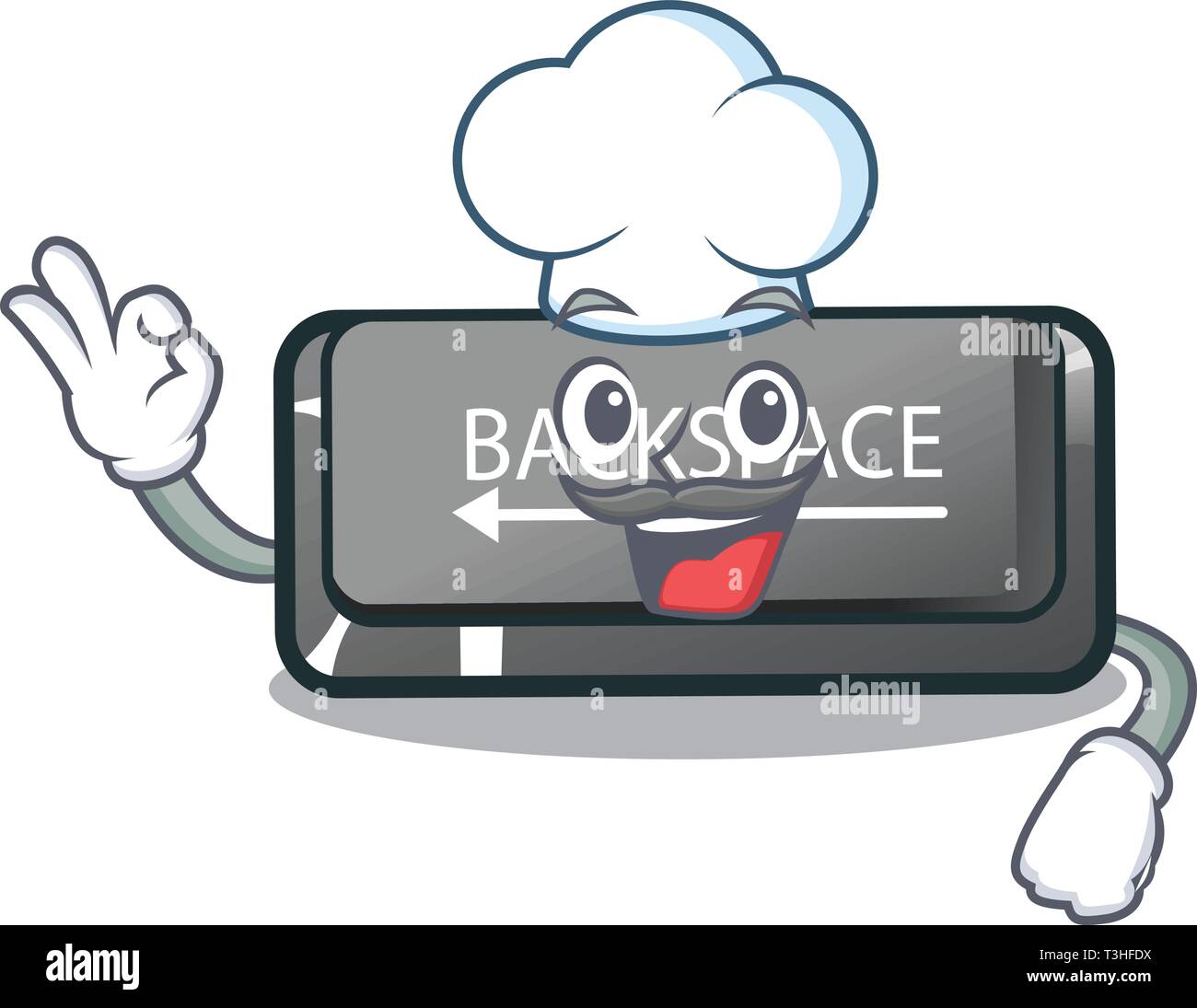 Chef button backspace in the shape cartoon Stock Vector Image & Art - Alamy