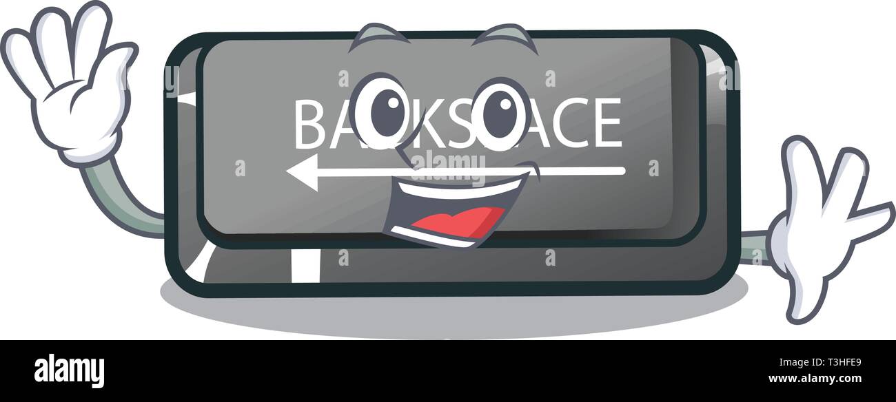 Waving button backspace in the shape cartoon Stock Vector Image & Art ...