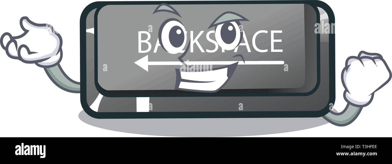 Successful button backspace in the shape cartoon Stock Vector Image ...