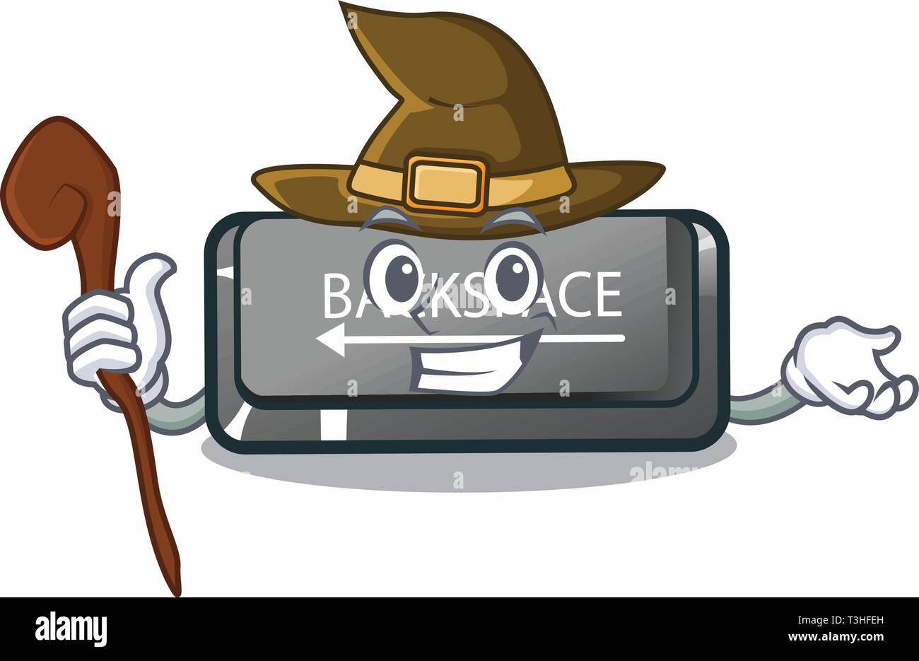 Witch backspace button installed on cartoon keyboard Stock Vector Image ...