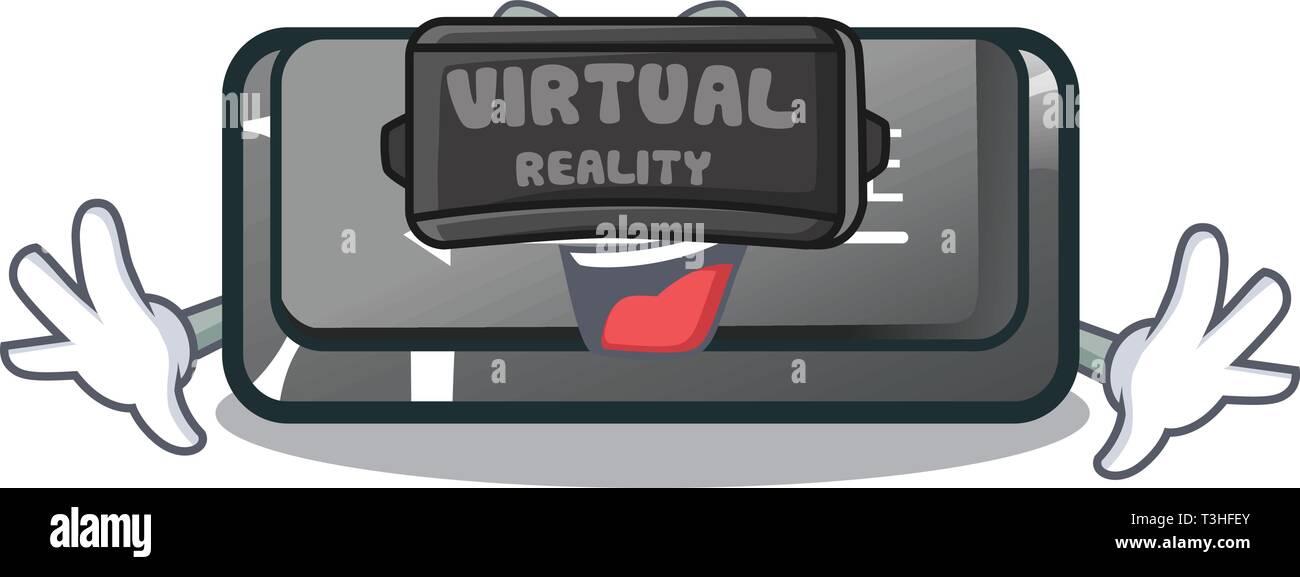 Virtual reality backspace button installed on cartoon keyboard Stock ...