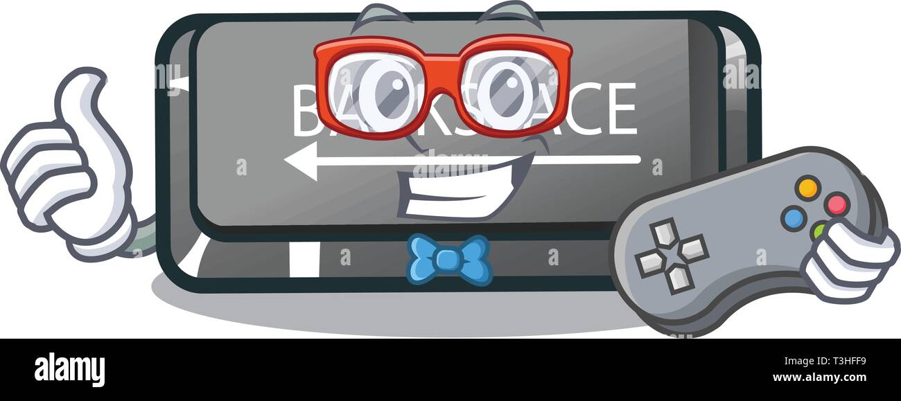 Gamer backspace button installed on cartoon keyboard Stock Vector Image ... Gamer backspace button installed on cartoon keyboard Stock Vector Image ...