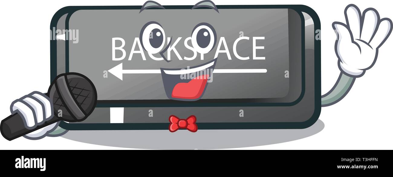 Singing backspace button installed on cartoon keyboard Stock Vector ... Singing backspace button installed on cartoon keyboard Stock Vector ...