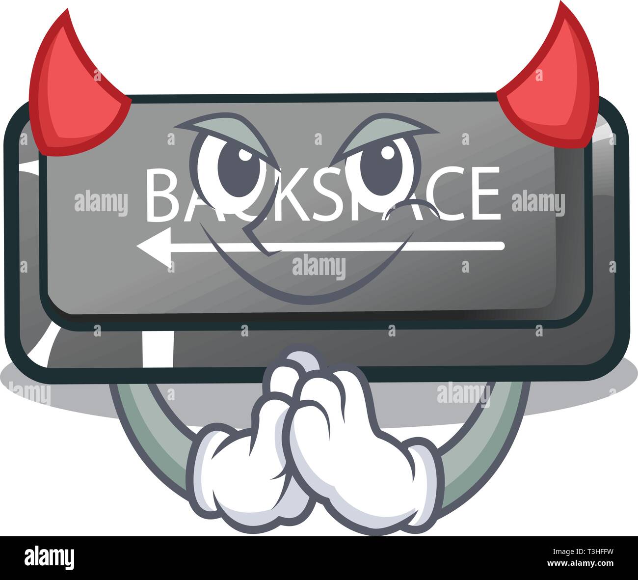 Devil backspace button installed on cartoon keyboard Stock Vector Image ...