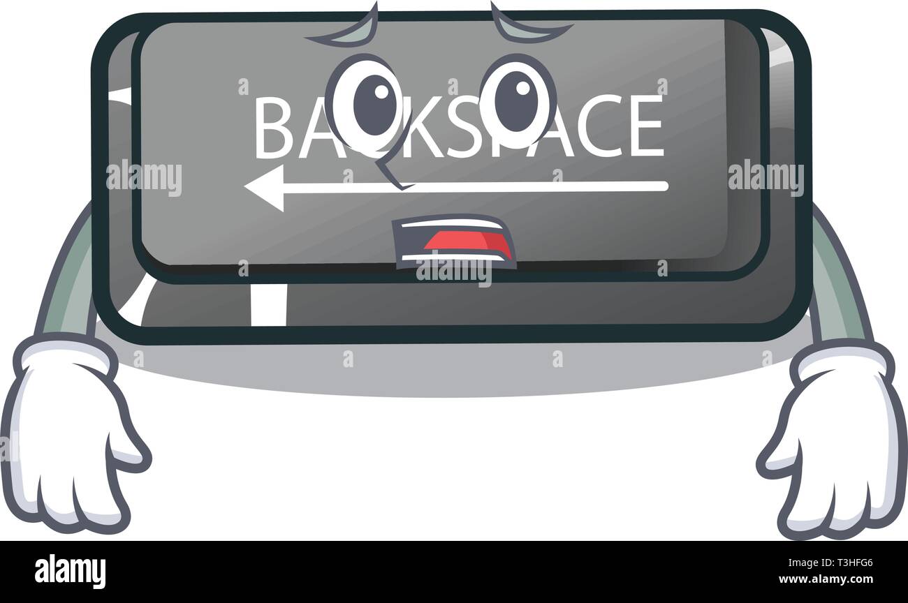 Afraid backspace button installed on cartoon keyboard Stock Vector ...