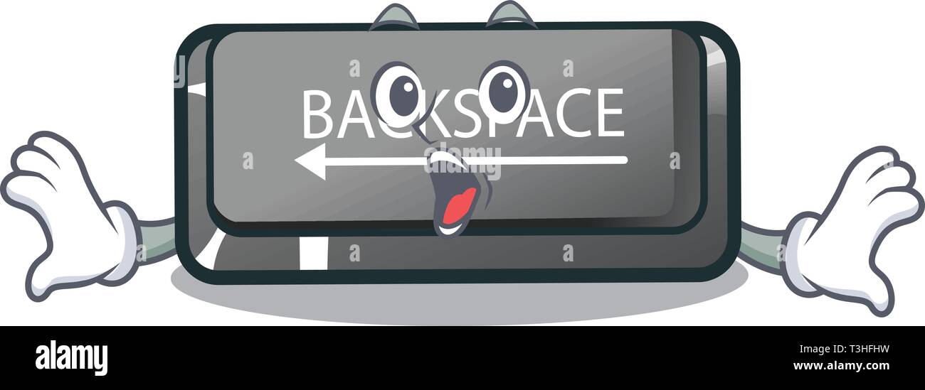 Surprised backspace button installed on cartoon keyboard Stock Vector ... Surprised backspace button installed on cartoon keyboard Stock Vector ...