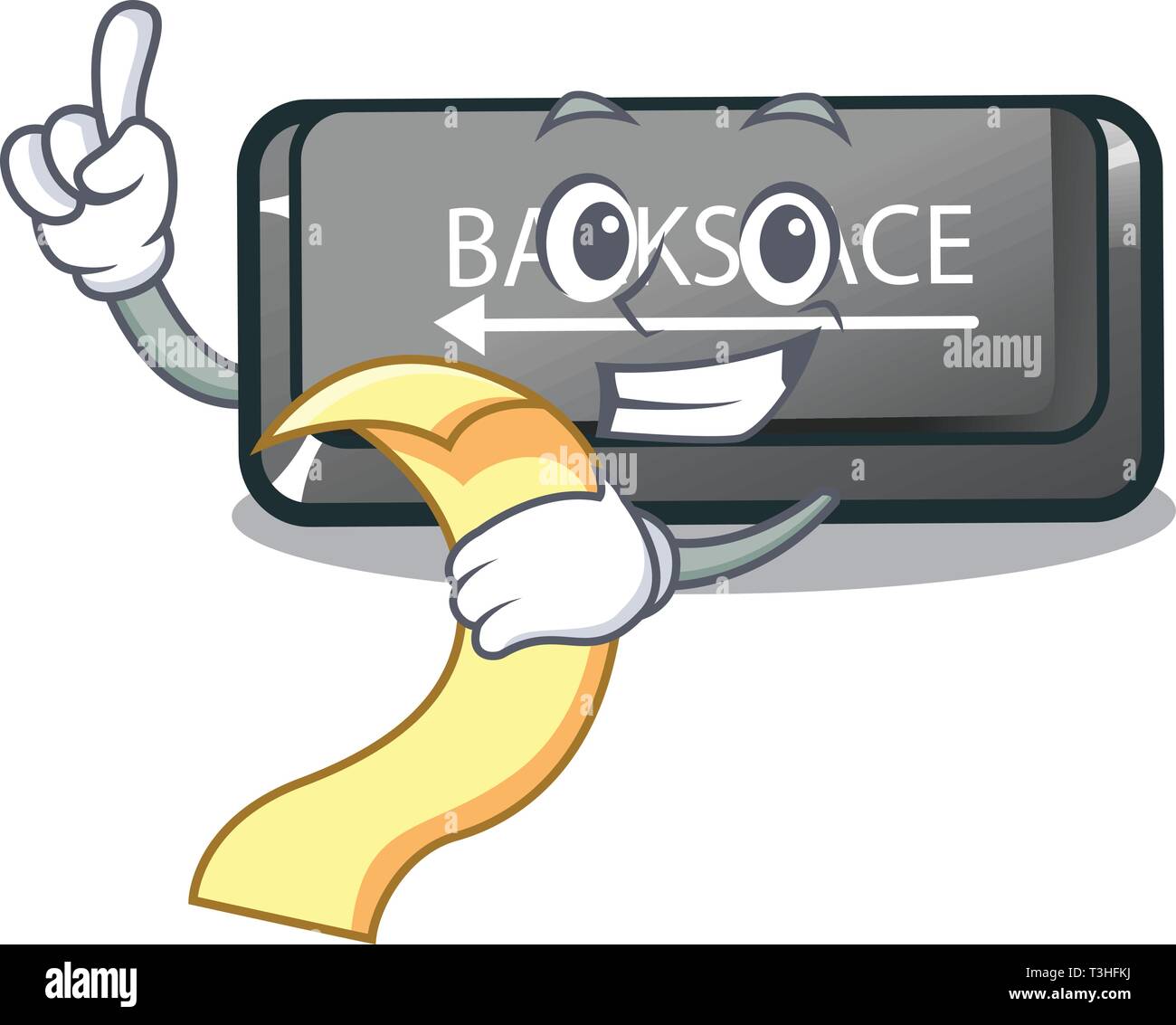 With menu backspace button installed on cartoon keyboard Stock Vector ...