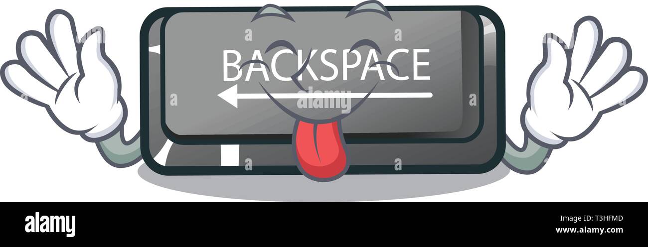 Tongue out backspace button on a computer character Stock Vector Image ...