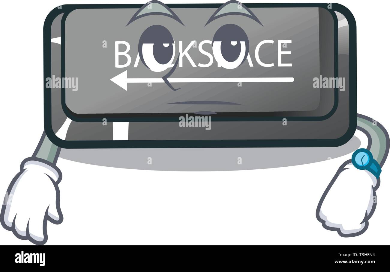 Waiting backspace button on a computer character Stock Vector Image ...